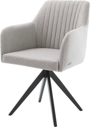 DELIFE Drehstuhl Greg-Flex Kreuzgestell kantig Schwarz Stripes Hellgrau 180&deg; drehbar