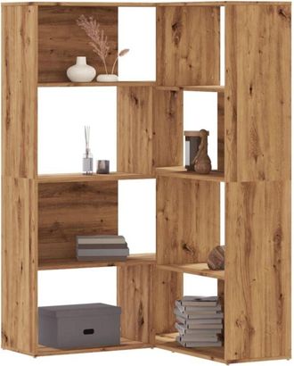 vidaXL Eck-B&uuml;cherregal 4 Etagen Artisan-Eiche 85x85x140 Holzwerkstoff - Vidaxl