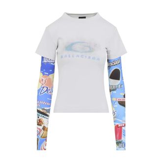 Balenciaga Double Sleeve T-Shirt - - Tops - Damen - Mehrfarbig - XS