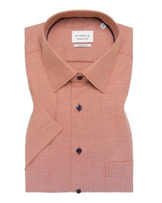 Eterna Kurzarmhemd aus Baumwolle mit Pepita-Muster, Comfort Fit in