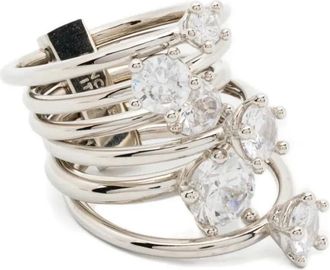 Panconesi Femme, Accessoires, Gris, Taille: S Bague Orbit avec Style Diamanti