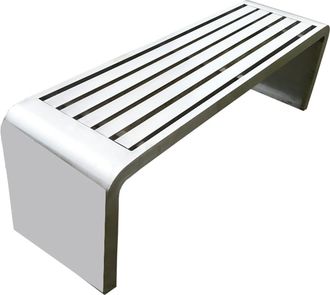 Generic Gartenbank Wetterfest Ohne Lehne Edelstahlmaterial f&uuml;r 2 Bis 3 Personen, Gartenm&ouml;bel Bank f&uuml;r Balkon, Terrasse & Garten(100 * 40 * 45cm)