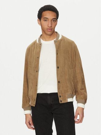 HUGO BOSS Lederjacke Ledam 50534326 Beige Relaxed Fit