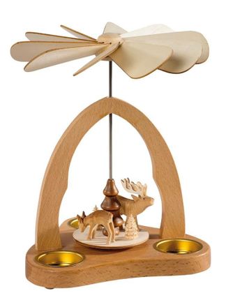 Rudolphs Schatzkiste Tischpyramide Weihnachtsmann und Schneemann bunt Hx&Oslash; 20x21cm NEU Weihnachtspyramide Schneemensch Holzpyramide Holzpyramide Tischdekoration Dekoration 