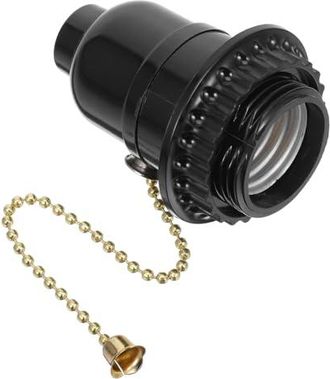 Angoily Lampe de table en bakélite douille e27 luminaire à chaînette Lampe de chevet avec interrupteur à chaînette Support de lampe avec chaînette de tirage s