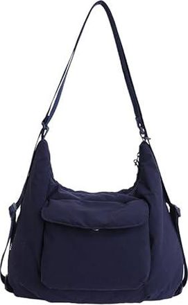 Generic Sac fourre-tout en nylon de couleur unie de grande capacit&eacute; pour femme, pour le travail, le shopping, les voyages au quotidien, noir fonc&eacute;, 400.00x250