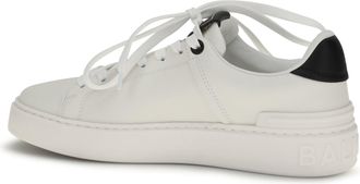 Balmain Womens Sneakers B-Court Calf Suede White-Black Upper: Loafers White/black