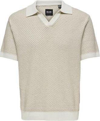 Only & Sons Onsadrian Life Reg 7 SS Resort Polo Knit, Doublure argentée, XXL Homme