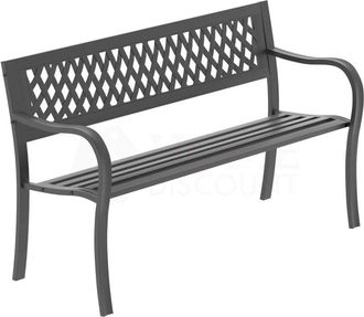 Home Discount Home Discount - 3-Sitzer Gartenbank mit Stahlbeinen, Outdoor-Sitzmöbel, Braun