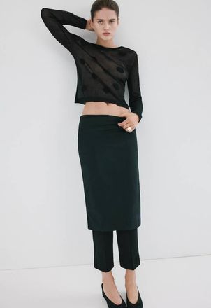 Mango Pull-over maille pois noir - Femme - S - MANGO