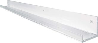 Sigel GA110 Schmales Galerieboard / Regalboard / Ablageboard 100 cm, aus hochwertigem, hochglänzenden Acryl glasklar im geradlinigen, eckigen Design, Bilder