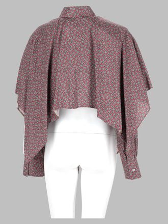Maison Margiela Paisley Cape-Sleeve Shirt - Burgundy