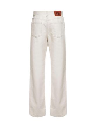 Fendi Womens Jeans Ivory Cotton Denim