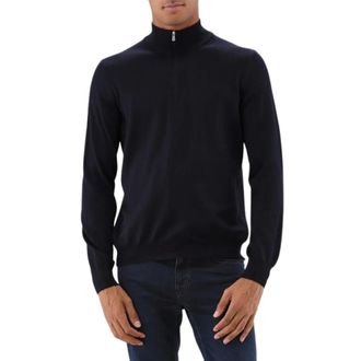 Gran Sasso Blaue Rei&szlig;verschluss-Strickpullover - - Knitwear - Herren - Blau - 3XL