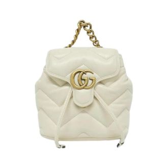 Gucci Pre-owned GG Marmont Leder Rucksack - - Pre-owned - Damen - Wei&szlig; - ONE SIZE