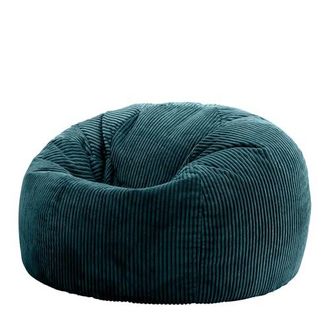 Icon Brand Kingston Pouf Velours Côtelé, Pouf Poire avec Remplissage, Fauteuil Salon Confortable, Fauteuil Chambre, Meuble Salon, Decoration Chambre, Vert Sarcel
