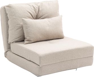 HOMCOM Sessel umwandelbar 1-Sitzer Sessel Faulenzer Sessel Bett Chauffeuse 1-Sitzer - inkl. Kissen, R&uuml;ckenlehne verstellbar - Bodensessel f&uuml;r G&auml;ste, Wohnzimm