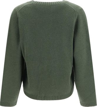 Allude V-Neck Cashmere Sweater - Green