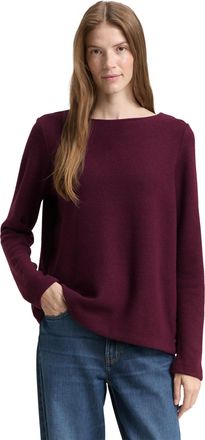 Tom Tailor Damen 1043168 Sweatshirt, 10525-Dark Red Mélange, XL