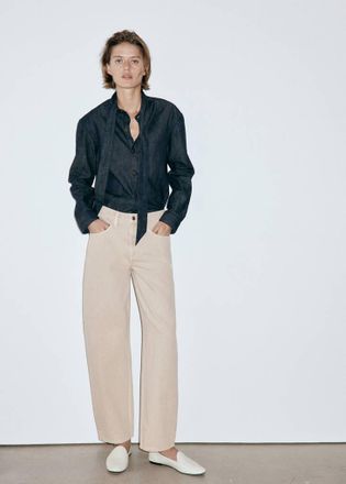 Mango Balloon-Jeans mit regul&auml;rer Taille sandfarben - Damen - 32 - MANGO
