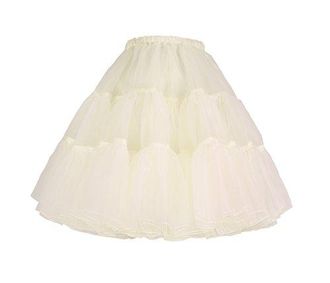 Flora Jupon années 50 Vintage en Tulle Rockabilly Petticoat Longueur 45cm/18 (EU 42-48(L-XXL), Ivoire)