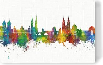 artboxONE Leinwand 60x40 cm Städte Nürnberg Germany Skyline von Michael Tompsett