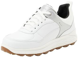 Geox Fille Spherica 4x4 ABX Shopping-Feed;Mujer;Zapatillas-Bajas-Mujer, Blanc Argent, 40 EU