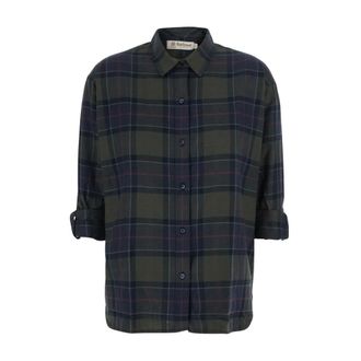 Barbour Chemise Elishaw Coupe Ample Manches Longues - Femme - Blouses et Chemises - Vert - Taille: 40 FR