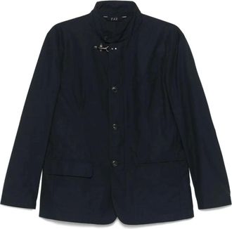 Fay Homme, Vestes, Bleu, Taille: XL Veste Oxford Bleue avec Fermeture &agrave; Mousqueton