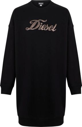 Diesel Femme, Robes, Noir, Taille: 38 FR Veto noir &eacute;l&eacute;gant avec &eacute;criture distinctive