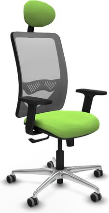 Piqueras y Crespo Schreibtischstuhl mit Rollen Zulema mit 2D-Armen, h&ouml;henverstellbarer Lendenwirbelst&uuml;tze und festem Kopfteil, ausgestattet mit 3 Positionen und Schneid