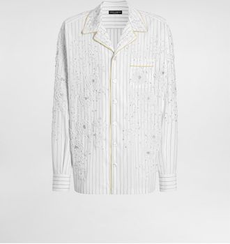 Dolce & Gabbana Cotton And Silk Vanity Shirt With Embroidery - Mann Hemden Mehrfarbig 38