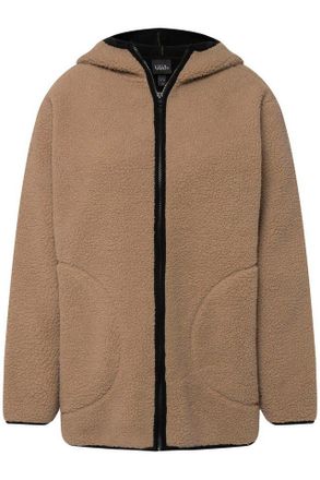 Ulla Popken Sommerjacke Teddyjacke Kapuze Rei&szlig;verschlusstaschen Steppn&auml;hte