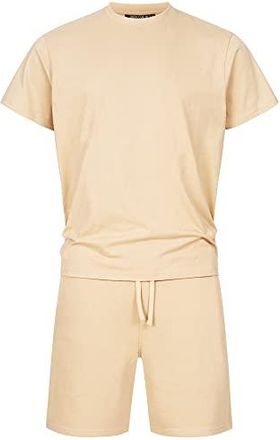 Indicode Hommes Comfy SET Shorts & Shirt | Ensemble pantalon court et chemise Irish Cream XL