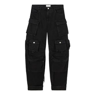 The Attico Cargo Jeans mit Logo-Kn&ouml;pfen - - Jeans - Damen - Schwarzk - W26