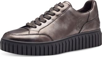 s.Oliver Damen Sneaker flach Low Top Vegan, Metallisch (Gunmetal), 39 EU