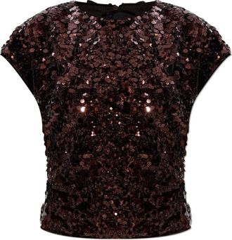 Ganni Femme, Blouses et Chemises, Brun, Taille: 36 FR Top dos nu