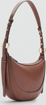 Mango Sac port&eacute; &eacute;paule ovale marron moyen - Femme - Taille unique - MANGO