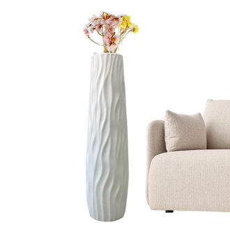 Generico Hohe Bodenvase | Dekoration mit dreidimensionalem Relief und Textur, moderne Stehvase für Wohnzimmer, Küche, Schlafzimmer, Esszimmer, Eingang, Hochzei