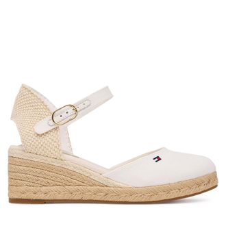 Tommy Hilfiger Espadrilles Tommy Hilfiger Mid Wedge Espad Closed Toe FW0FW09233 &Eacute;cru