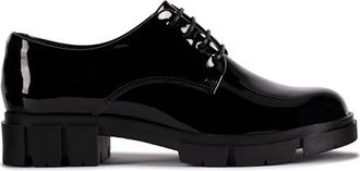 Clarks Teala Chaussures en Cuir à Lacets Noir Verni, Noir, 40 EU