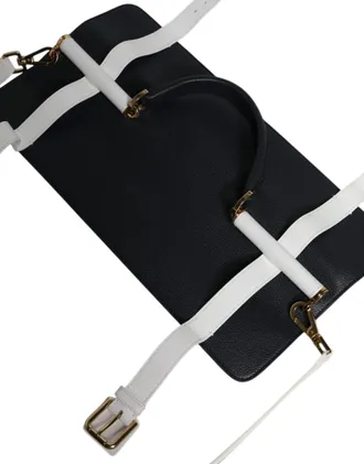 Dolce & Gabbana Two-Tone Calfskin Leather Shoulder Bag - Black
