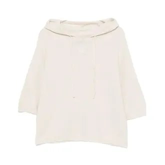 Fabiana Filippi Femme, Pulls, Beige, Taille: 36 FR Haut &agrave; capuche en laine et soie