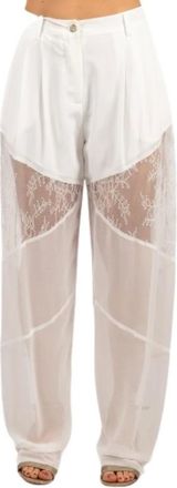 Pinko Pinko, Femme, Pantalons, Blanc, Taille: 36 FR Wide Pantalons