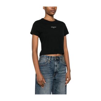 Maison Kitsun&eacute; Logo Baumwoll-T-Shirt - - Tops - Damen - Schwarzk - S