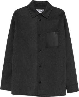 Loewe Hemdjacke mit Taschendetail - Grau