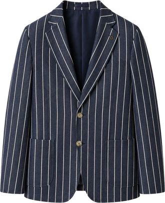 Paoloni Homme, Vestes, Bleu, Taille: 3XL Pinstripe Jersey Jacket
