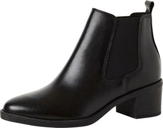 Marco Tozzi Damen Stiefeletten aus Leder mit Blockabsatz, Schwarz (Black), 37 EU