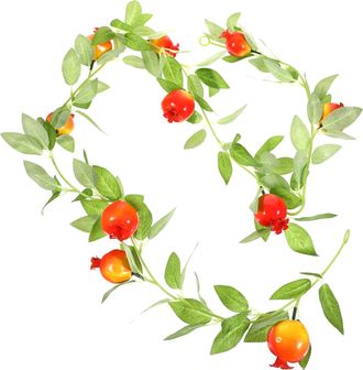 Angoily K&uuml;nstliche Blattrattan Rebe Granatapfel Rattan 1,78m K&uuml;nstliches Rattan Dekor F&uuml;r Wohnraum Party Deko Selbstgemacht Vielseitig Verwendbar