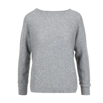 Gran Sasso Micro Sequins Boat Neck - - Knitwear - Damen - Grau - M